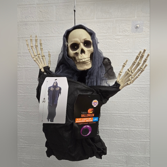 Holiday | Animated Hanging Skeleton Reaper 6 Ft Halloween Prop Sound ...